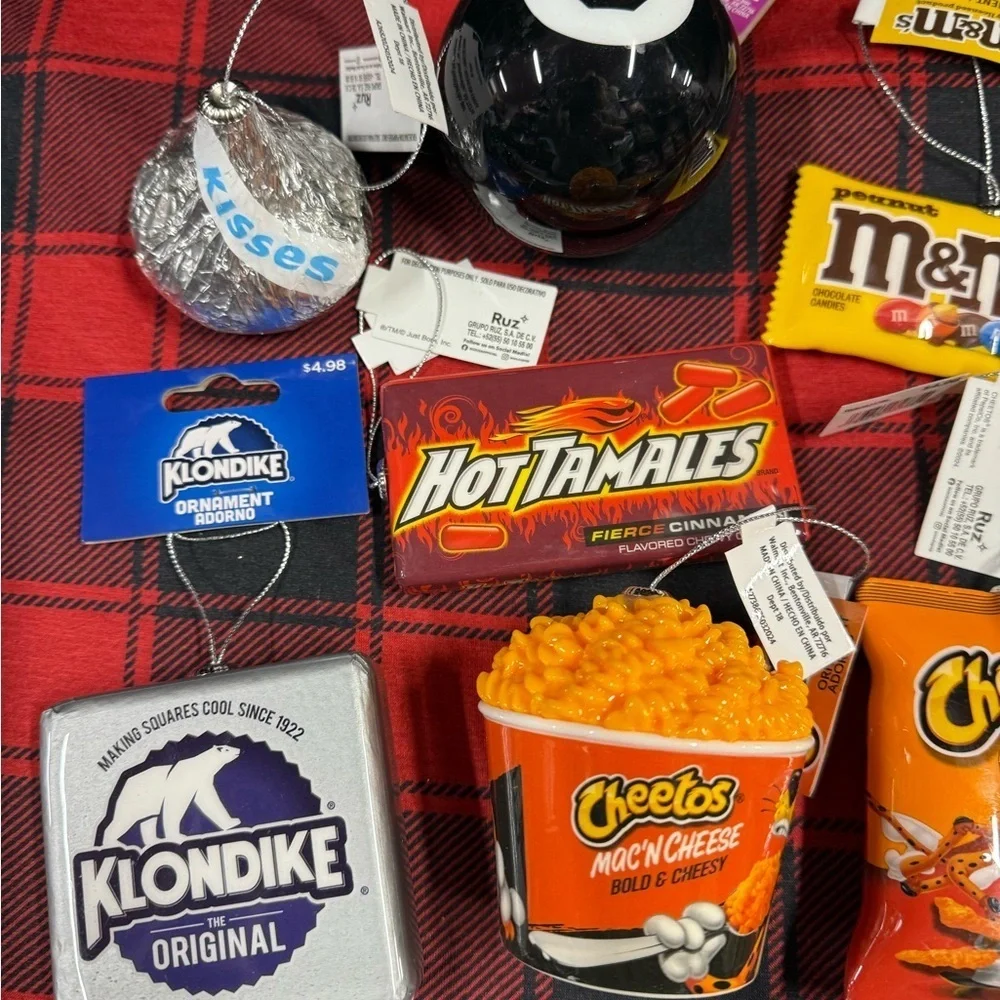 Ruz | Holiday | 8 Food Christmas Ornaments Lot Cheetos Cheezits Kiss ...